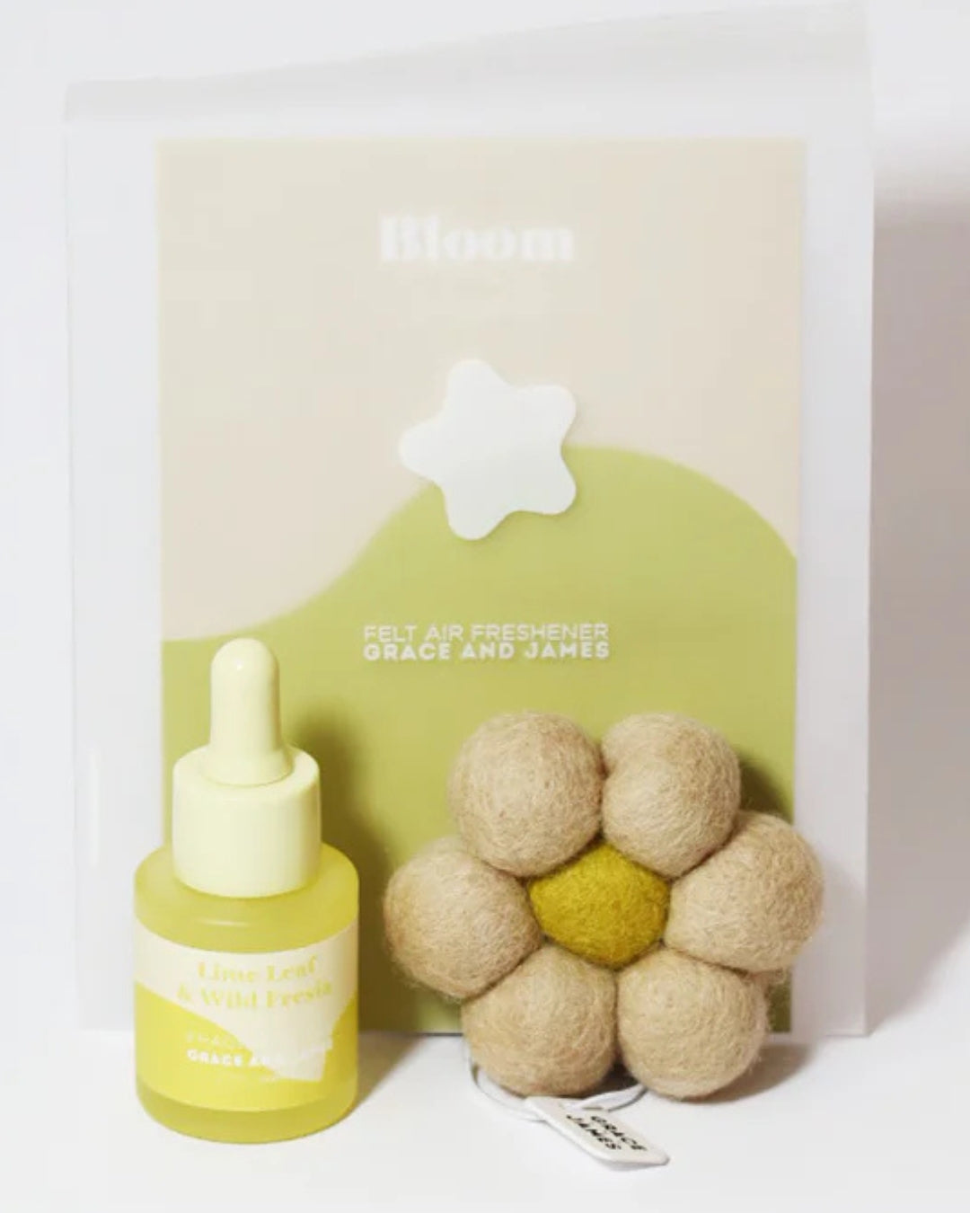 Grace and James Felt Flower Air Freshener Lime Leaf + Wild Fresia ...